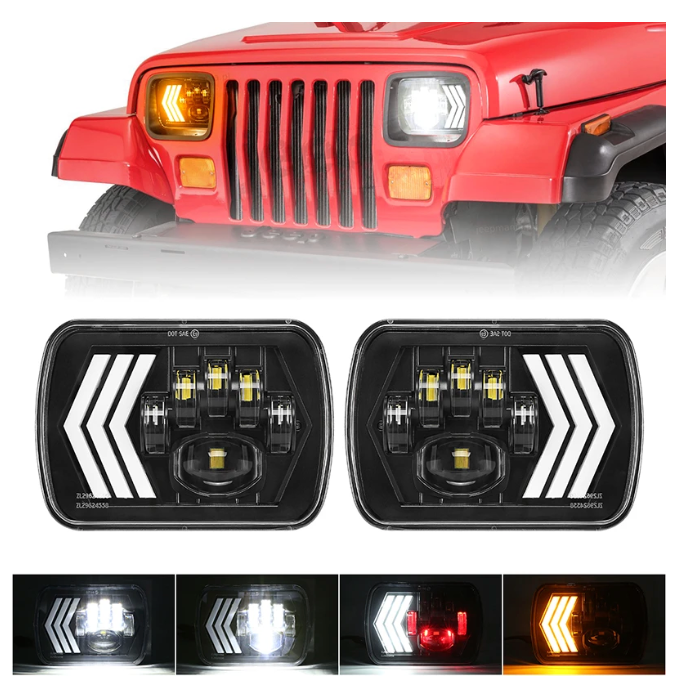 jeep wrangler with square headlights