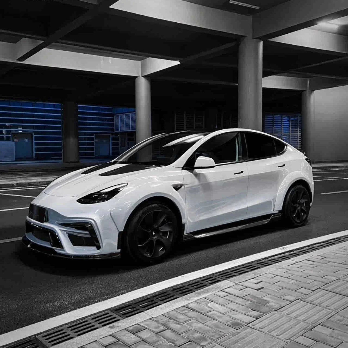 full body kit front rear bumper side skirt for tesla model y bodykit ...