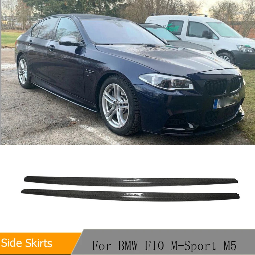 Carbon Fiber Side Skirt Extension Lip Spoiler for BMW F10 M-Sport M5 5 ...