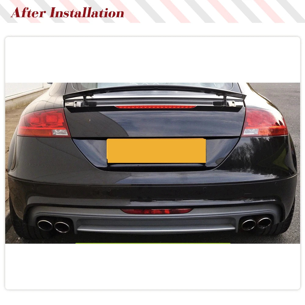PU Matte Black Car Rear Bumper Lip Diffuser Spoiler for Audi TT 8J MK2 ...
