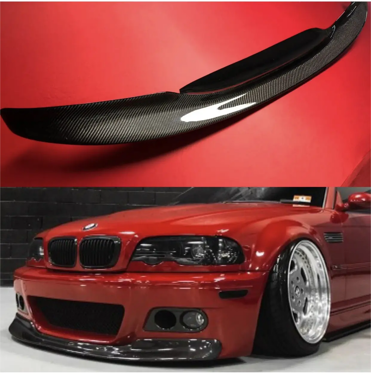 Fits: E46 M3 Front Spoiler Lip Carbon Fiber CSL 1 Style For OEM Bumper ...