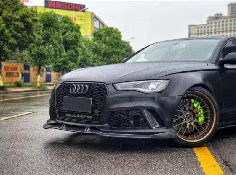 For Audi RS6 C7 C7.5 2012-2018 Real Carbon Fiber Front Lip Bumper Kit ...