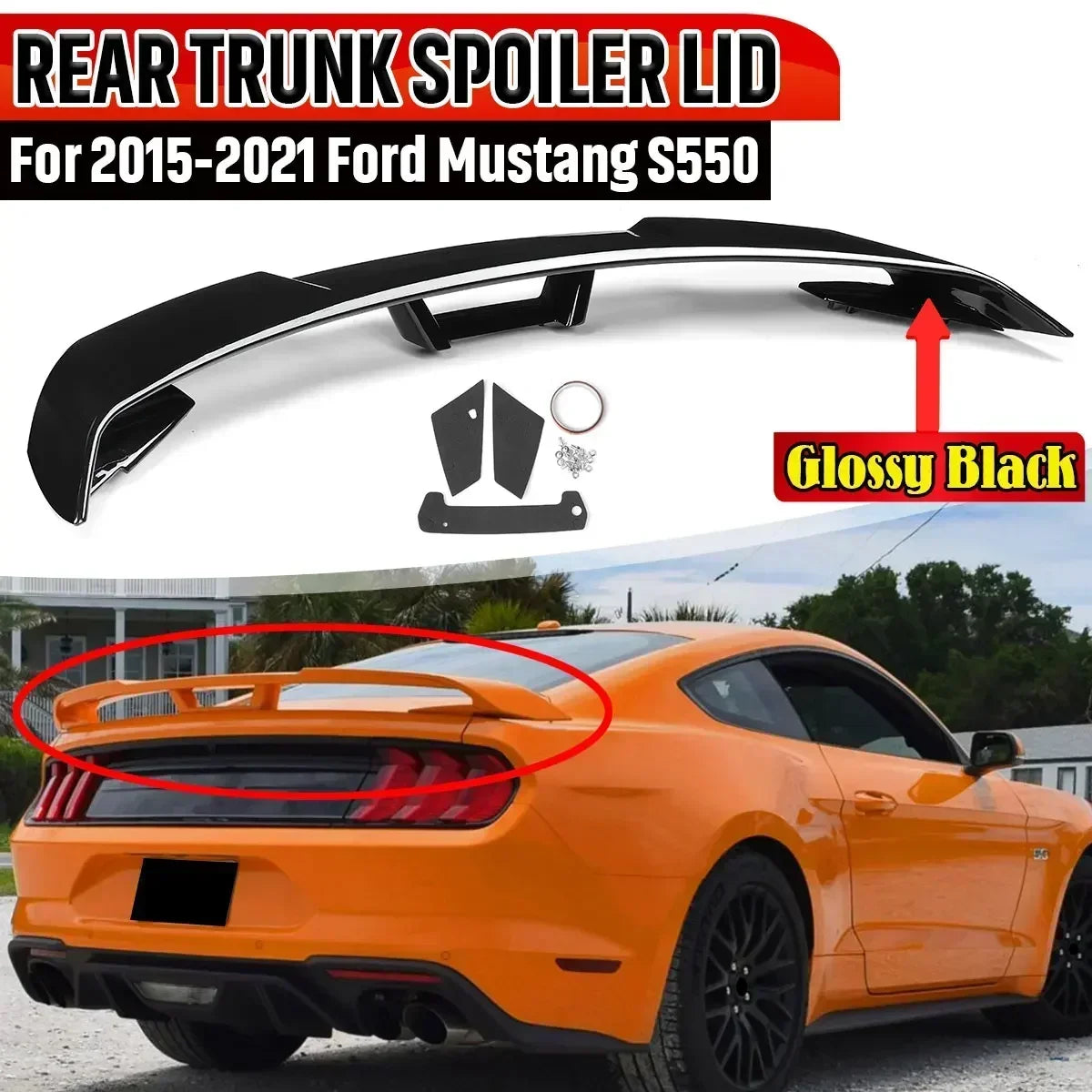 GT Style Car Rear Trunk Spoiler Lip Boot Wing Lip For Ford Mustang S55 ...