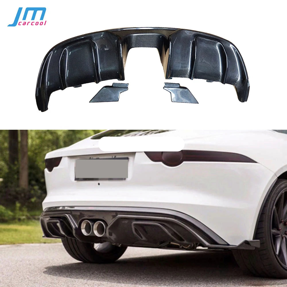 Carbon Fiber FRP Rear Bumper Lip Spoiler Diffuser Splitters For Jaguar ...