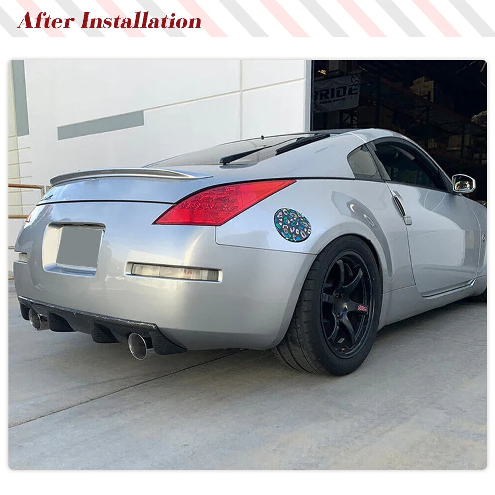 Carbon Fiber Car Rear Bumper Lip Diffuser for Nissan Z33 350Z Fairlady ...
