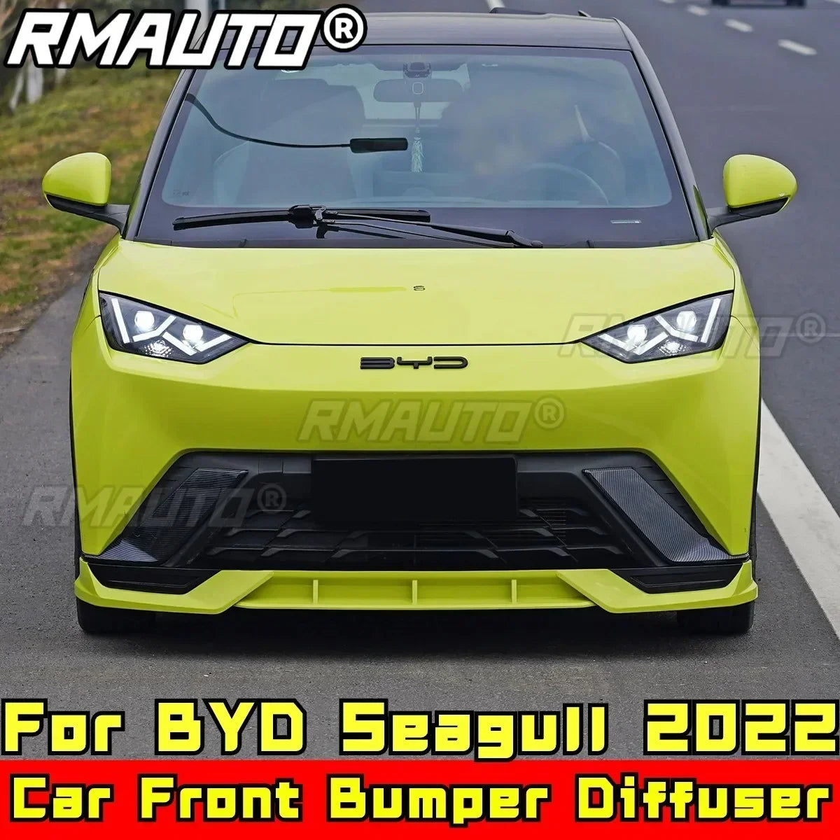 For BYD Seagull 2022 Body Kit Front Bumper Diffuser Glossy Black DC St ...