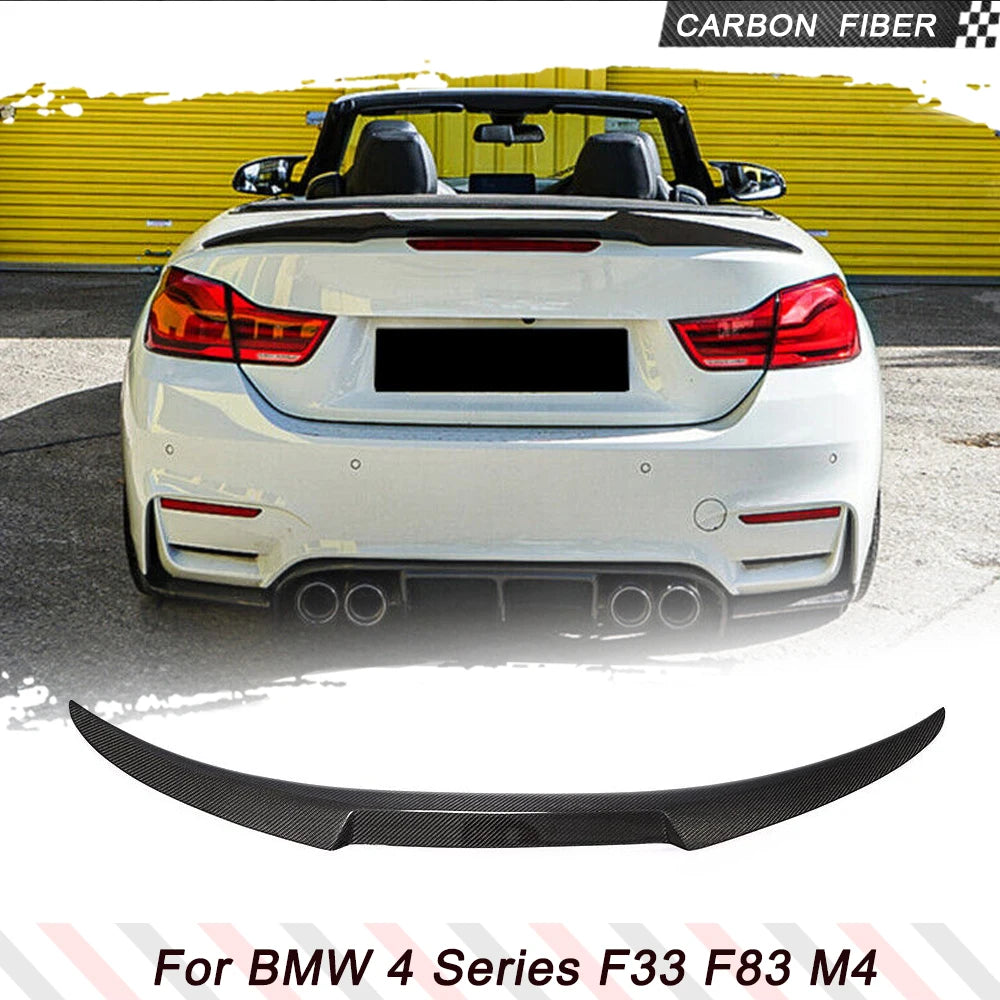 Carbon Fiber Rear Racing Spoiler for BMW F33 F83 M4 Convertible 2014-2 ...