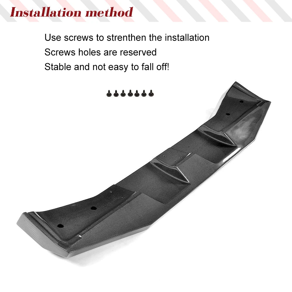 Real Carbon Fiber Car Front Roof Spoiler Boot Lip Wing Spoiler For Mer ...