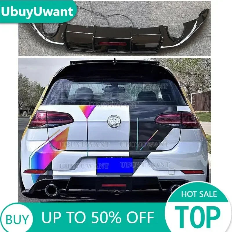 Lip Diffuser for Volkswagen GOLF 7 / 7.5 VII MK7 / 7.5 GTI R Series Ha ...