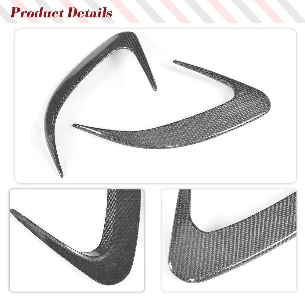 Carbon Fiber / FRP Car Rear Bumper Side Vent Trims Sticker Canards for ...