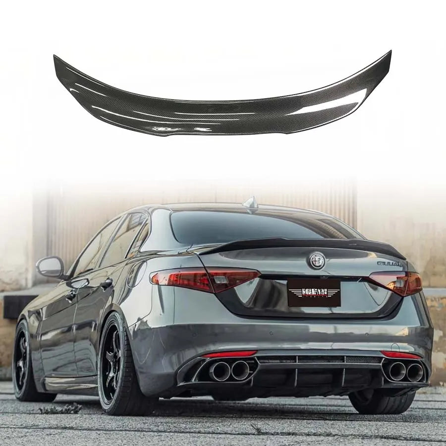 PSM V1 Style Carbon Fiber Rear Spoiler For Alfa Romeo Giulia Trunk Lid ...