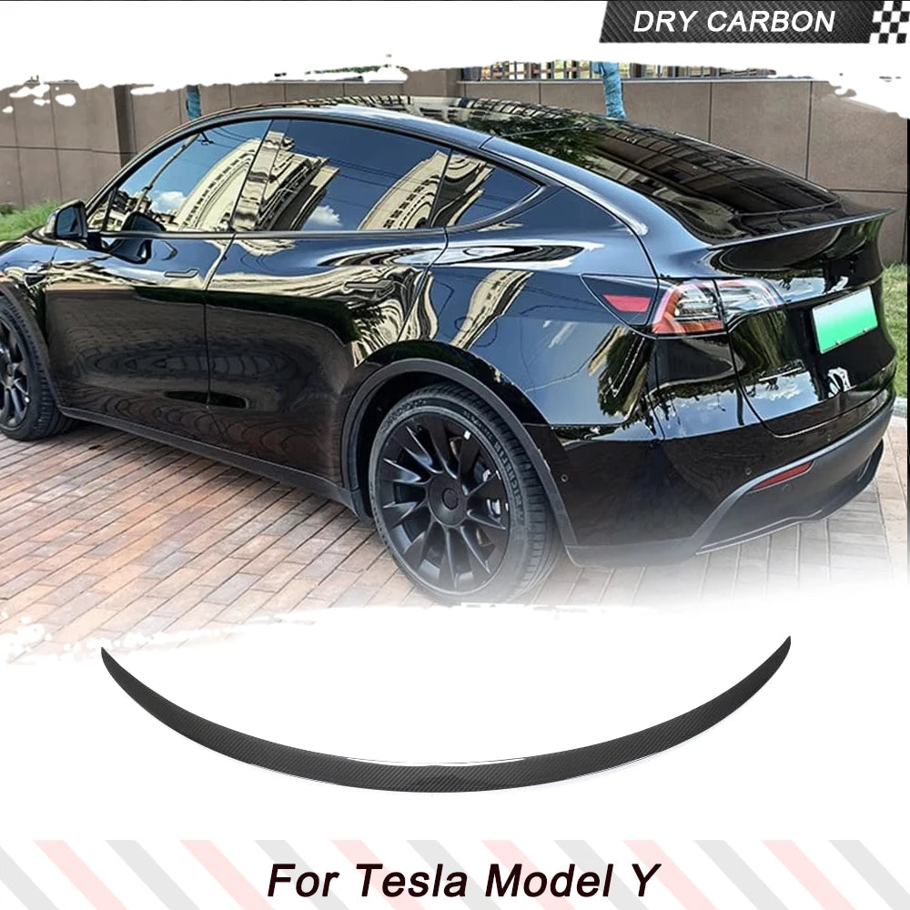 Dry Carbon Fiber Car Rear Spoiler For Tesla Model Y 2019-2022 Accessor ...