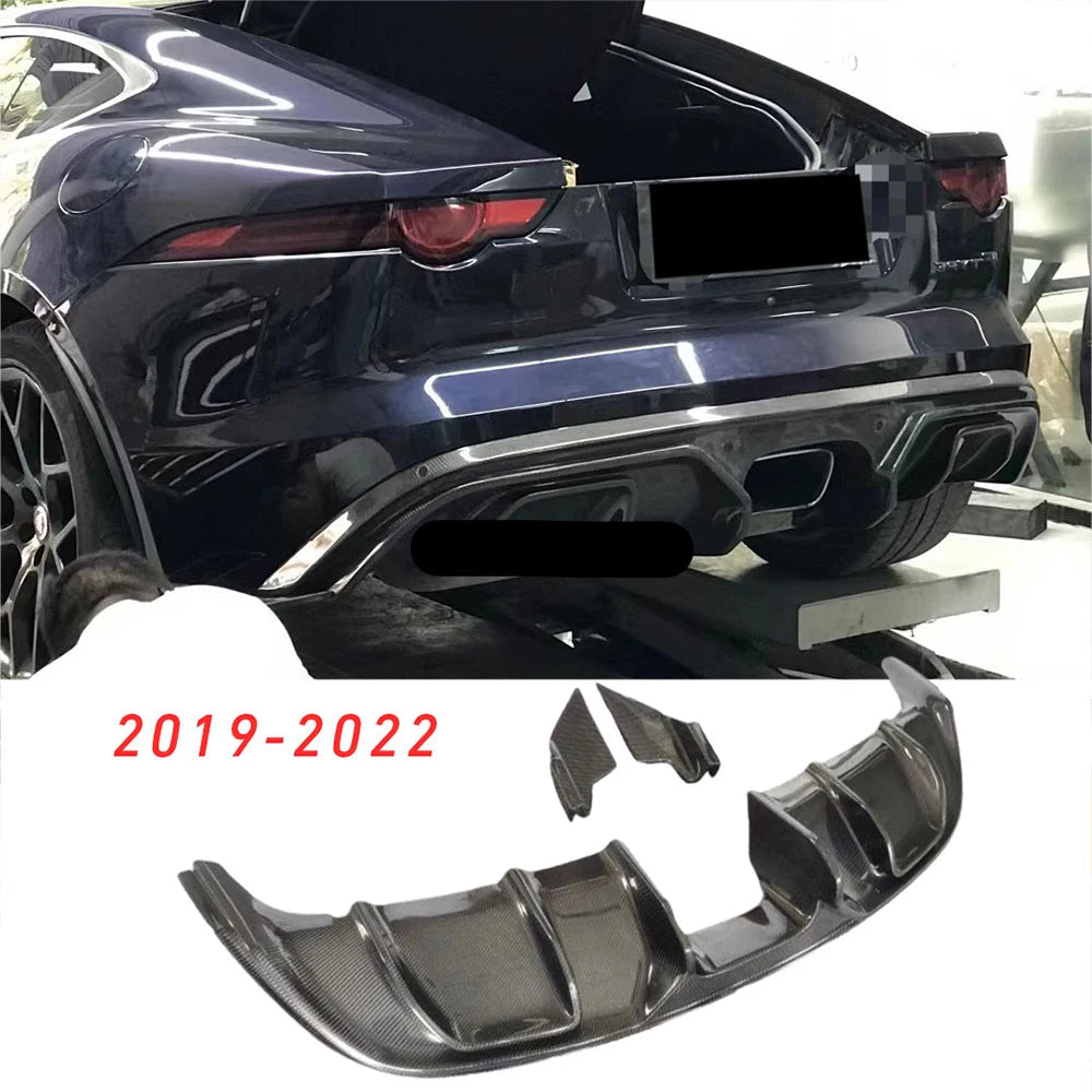 Carbon Fiber FRP Rear Bumper Lip Spoiler Diffuser Splitters For Jaguar ...