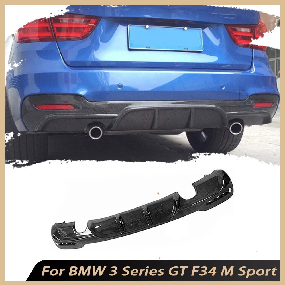 Carbon Fiber M Style Rear Lip Diffuser Spoiler for BMW 3 Series GT F34 ...