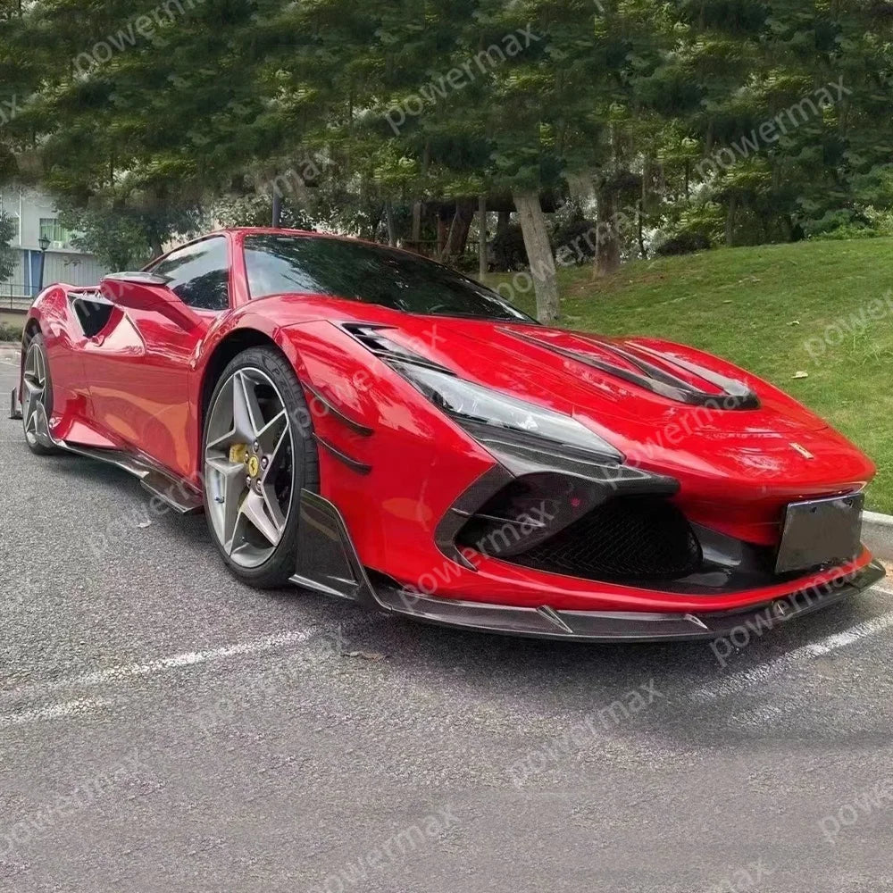 Dry Carbon Fiber Body Kits Ferrari F8 Front Side Skirts Rear Ducktail ...