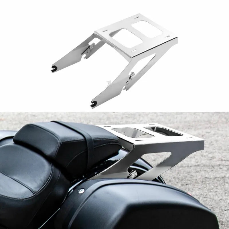 Motorcycle Two Up Mount Rack Luggage Rack For Harley Softail Sport Gli ...