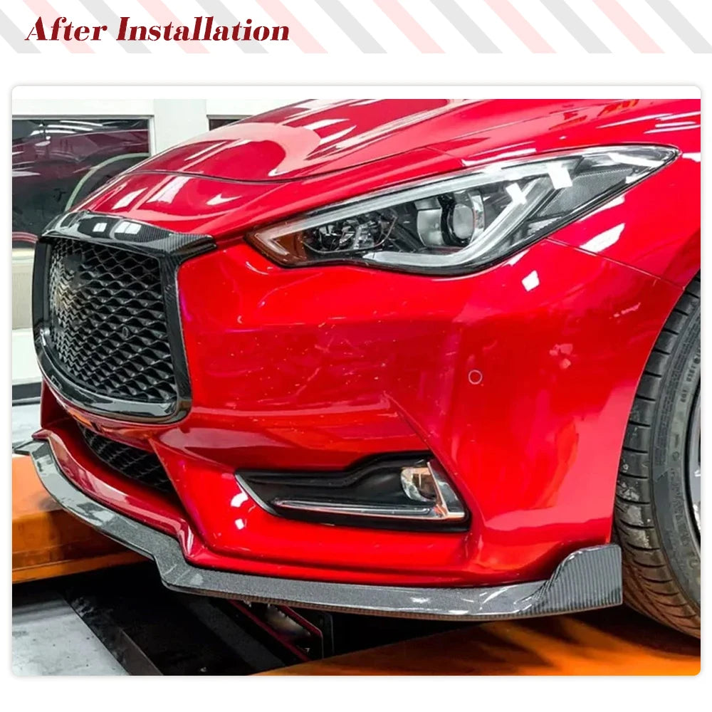 Carbon Fiber Car Front Bumper Lip Chin Spoiler Splitters For Infiniti ...