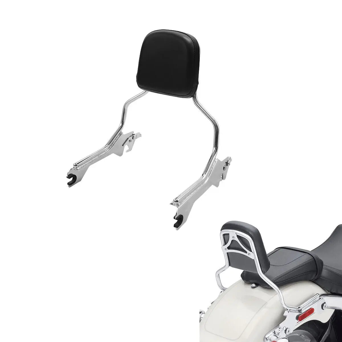 Motorcycle Sissy Bar Backrest Luggage Rack For Harley Softail Fat Boy ...
