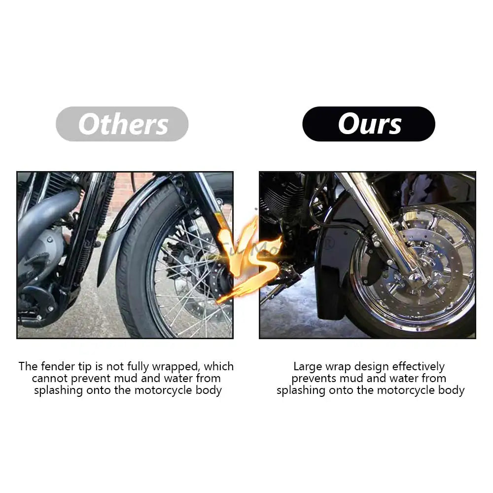 Heavy-Duty Steel Motorcycle Front Fender Mud & Water Splash Protection ...