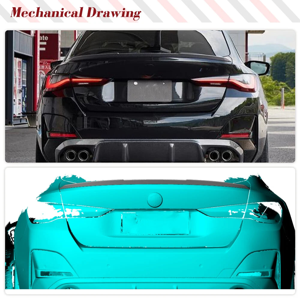 Rear Trunk Spoiler Carbon Fiber Wing For BMW 4 Series G26 M Sport Seda ...