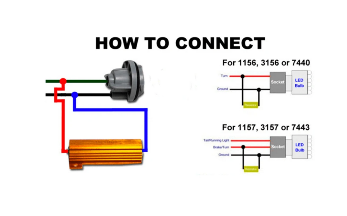 LED Load Resistor For LED Tail Light Bulbs And Turn Signals Warning ...